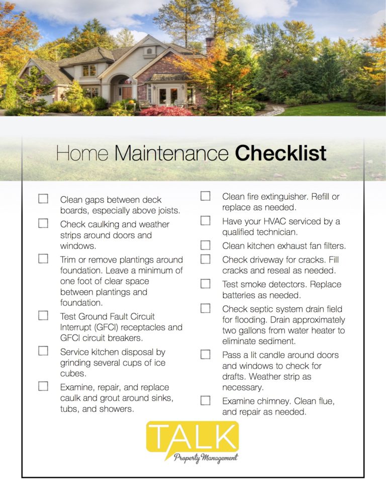 Fall Home Maintenance Checklist – TALK Property Management